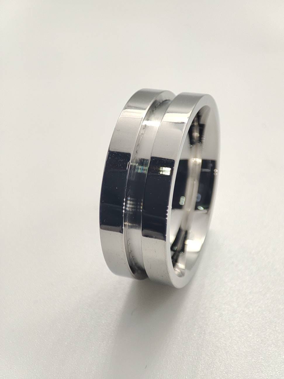 Stainless Steel Thin Channel Ring Blank - 8/2 | Bentwood Ring Supplies