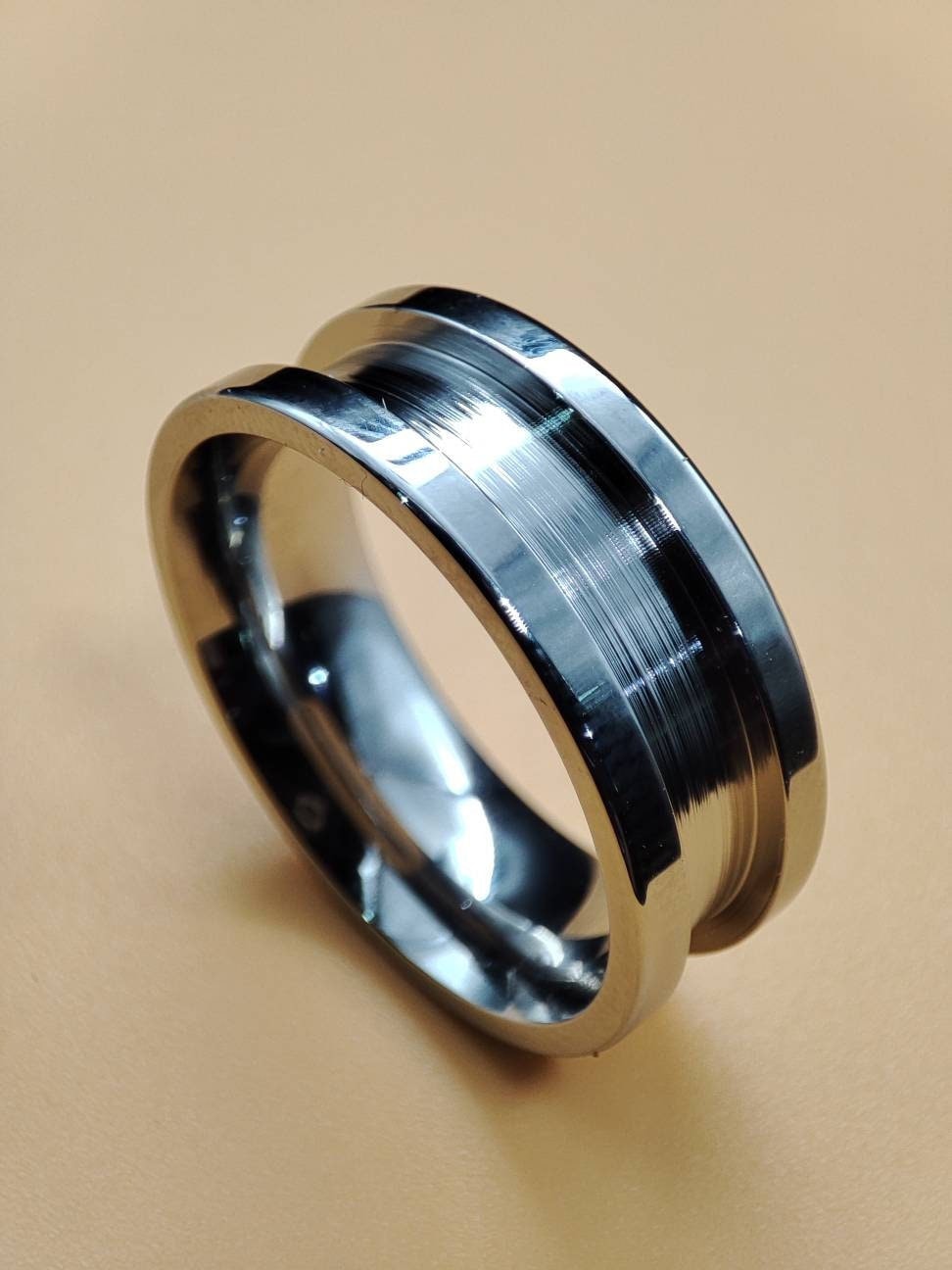 stainless steel channel ring blank - 8/4 | Bentwood Ring Supplies