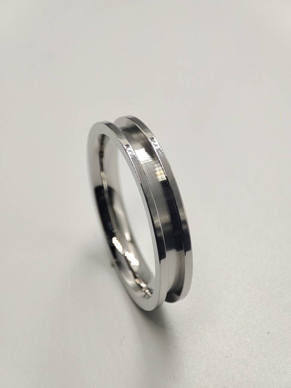 Stainless Steel Channel Ring Blank - 4/2 | Bentwood Ring Supplies
