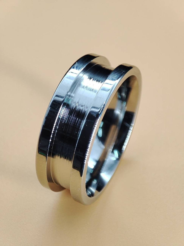 stainless steel channel ring blank - 8/4 | Bentwood Ring Supplies