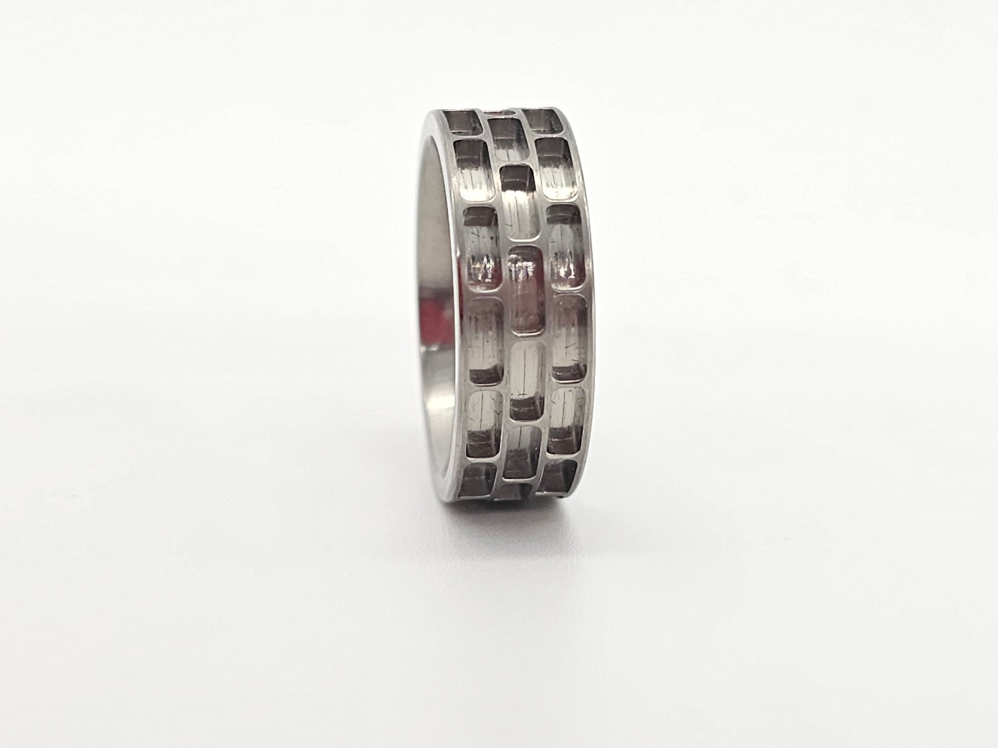 Titanium Brick Wall Ring Blank - Bentwood Ring Supplies